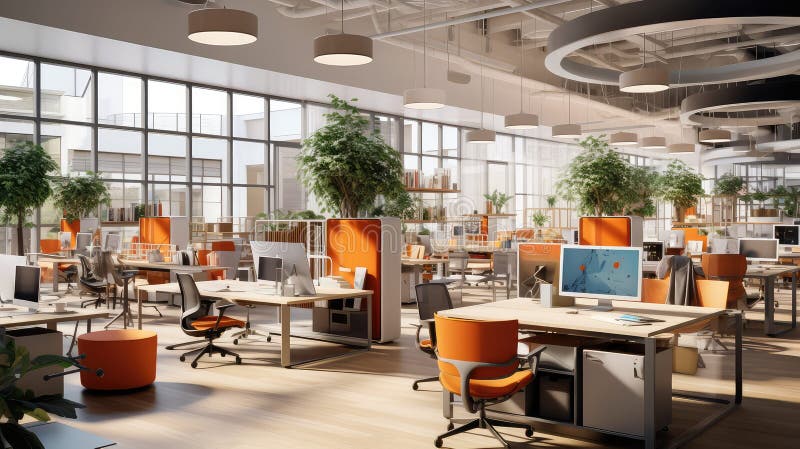 Modular open office space stock illustration. Illustration of agile ...