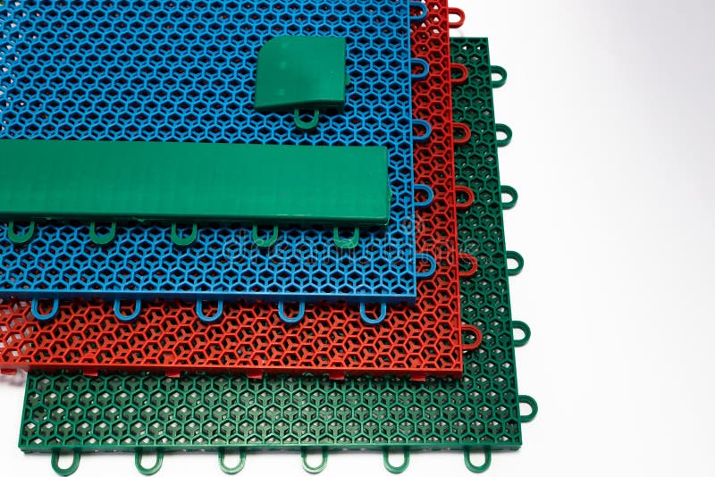 Modular Plastic Floor Isolated on a White Stock Photo - Image of ...