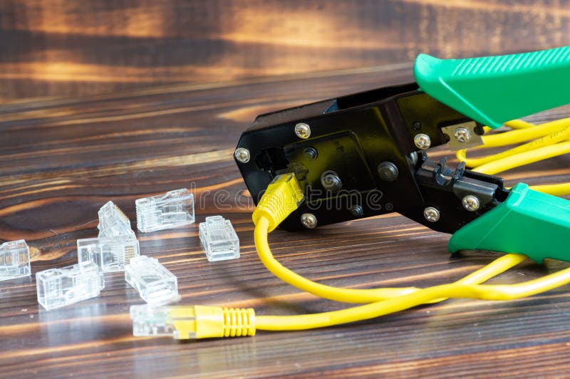 Modular Plug Crimpers for RJ-45, White Background, Crimper, Twisting ...