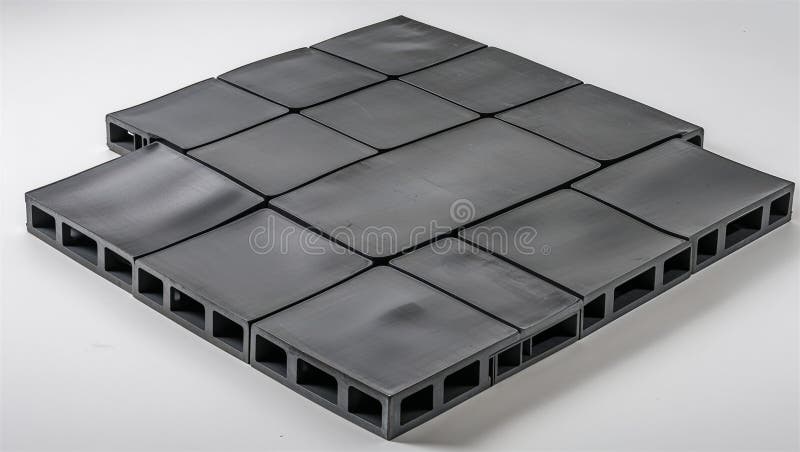 Modular Rubber Mat Square and Unmarked, No Texturing or Detail, Lying ...