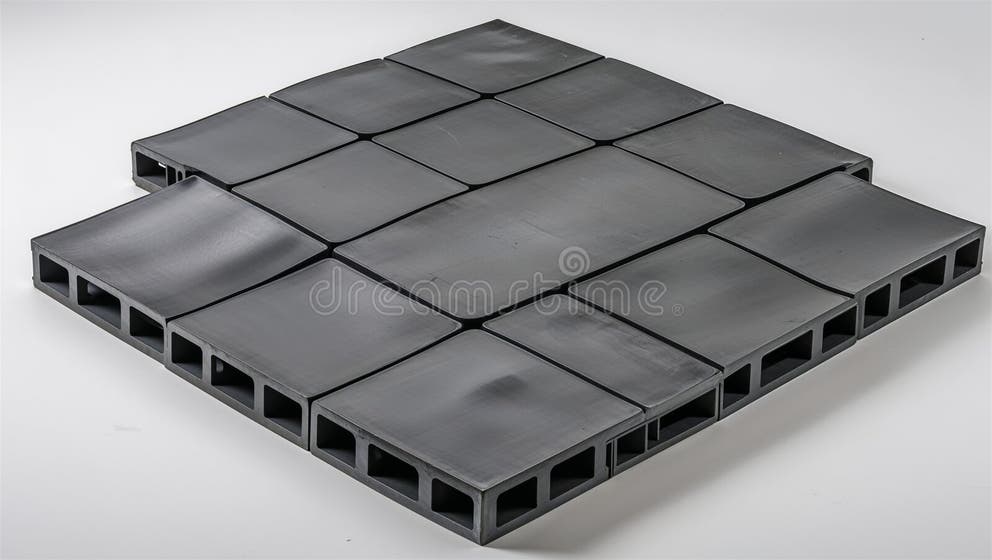 Modular Rubber Mat Square and Unmarked, No Texturing or Detail, Lying ...