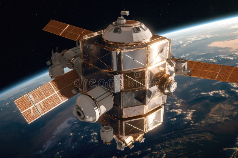 Modular Satellite Design for Easy Upgrades Stock Illustration ...