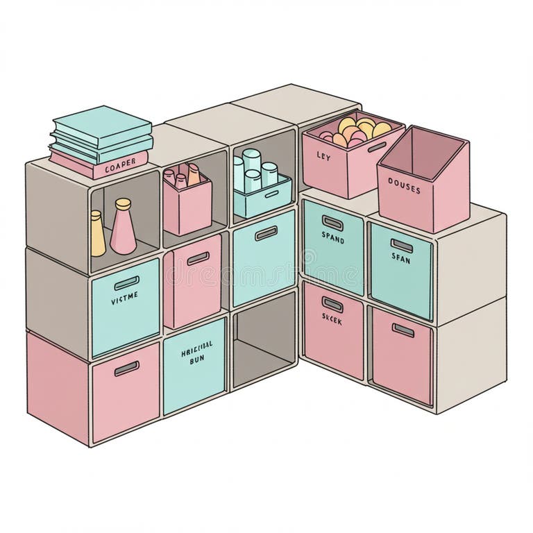 Modular Storage Shelf System Stock Illustrations – 148 Modular Storage ...