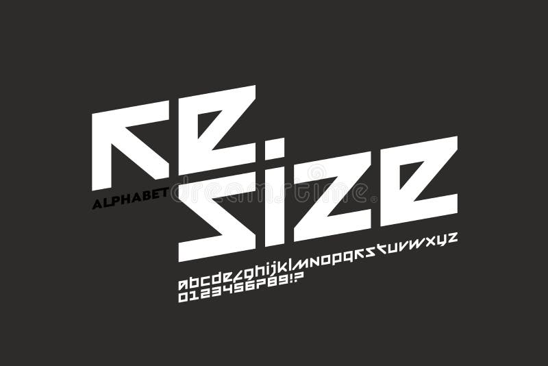 Modular Style Modern Font Design Stock Vector - Illustration of display ...