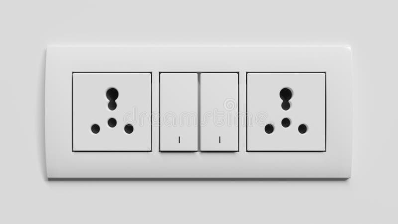 Modular Switchboard Electrical Outlet, Interchangeable on a White Wall ...