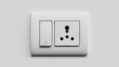 Modular Switchboard Electrical Outlet, Interchangeable on a White Wall ...