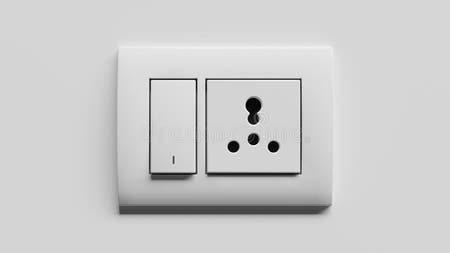 Modular Switchboard Electrical Outlet, Interchangeable on a White Wall ...