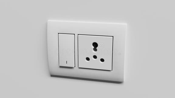 Modular Switchboard Electrical Outlet, Interchangeable on a White Wall ...