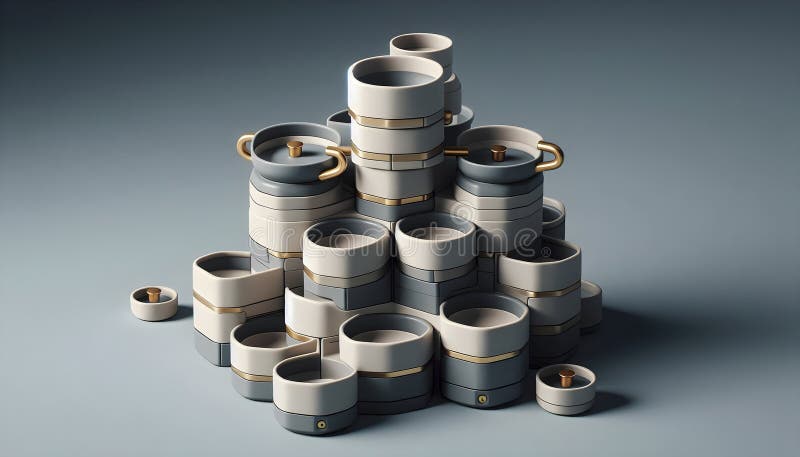 Modular Tea Set with Magnetic Cups, Ai Created Image Stock Photo ...