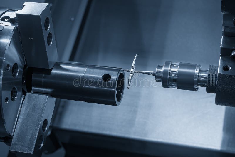 The Modular Touch Probe Checking the Tube Parts on CNC Lathe Machine ...