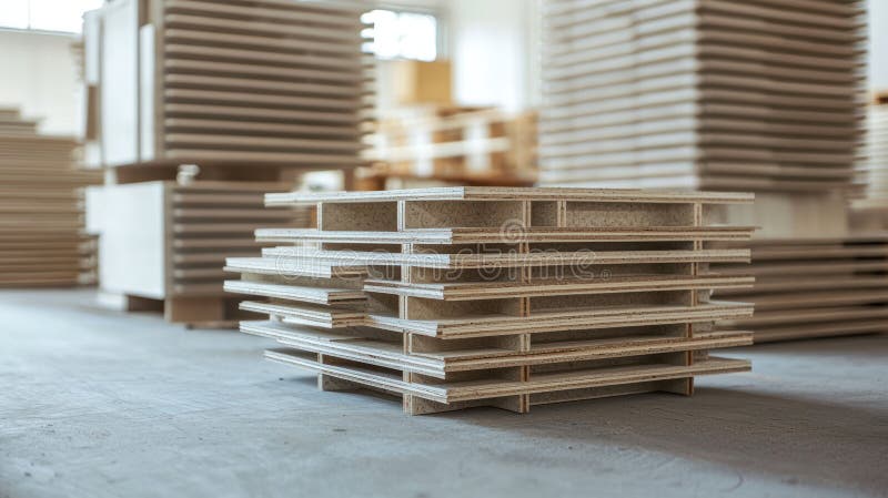 Modular Wall Panels Stacked in Construction Warehouse, Showcasing ...