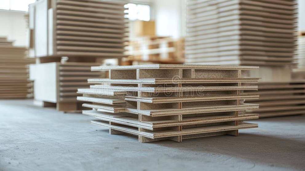 Modular Wall Panels Stacked in Construction Warehouse, Showcasing ...
