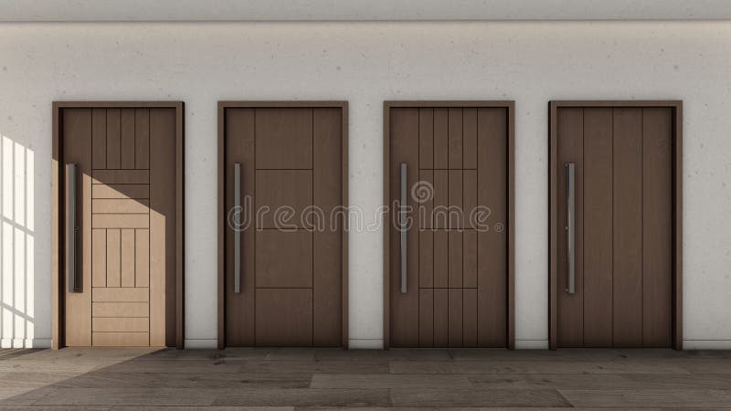Modular Walnut Wood Door Collection for Modern Apartment Office ...