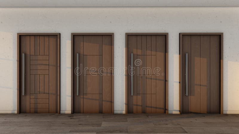 Modular Walnut Wood Door Collection for Modern Apartment Office ...
