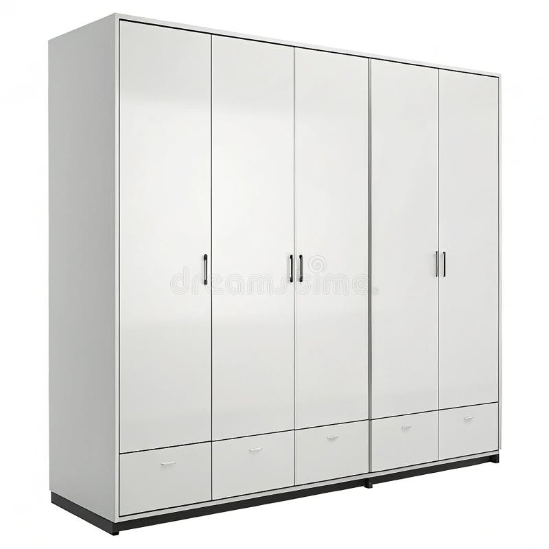 Modular Wardrobe Unit Isolated on White Background Stock Illustration ...