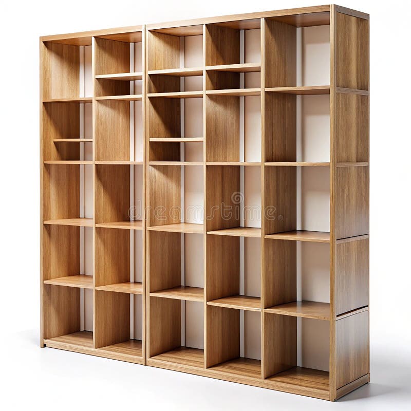 Modular Wooden Bookcase with Interlocking Panels Stock Illustration ...