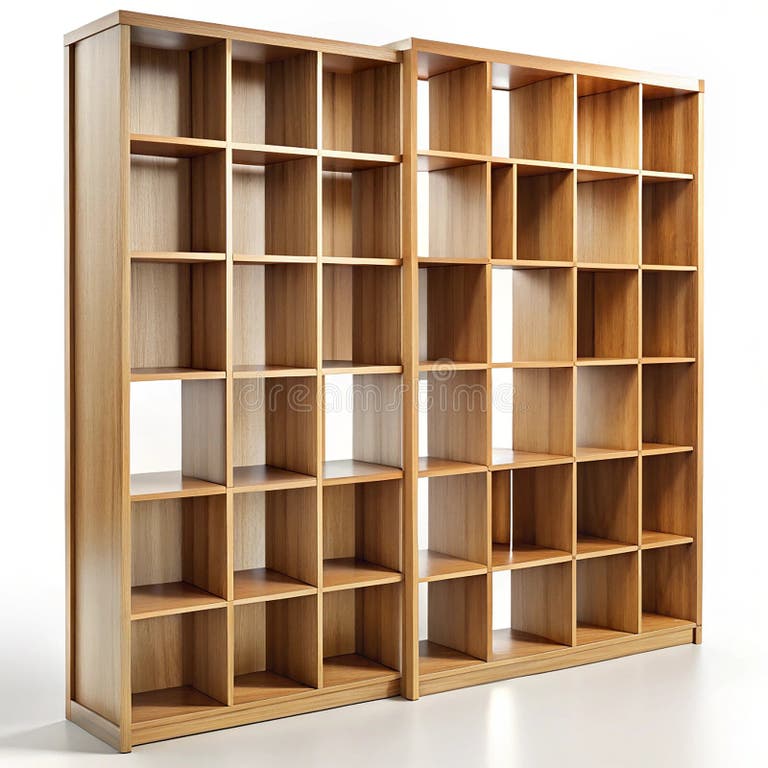 Modular Wooden Bookcase with Interlocking Panels Stock Illustration ...