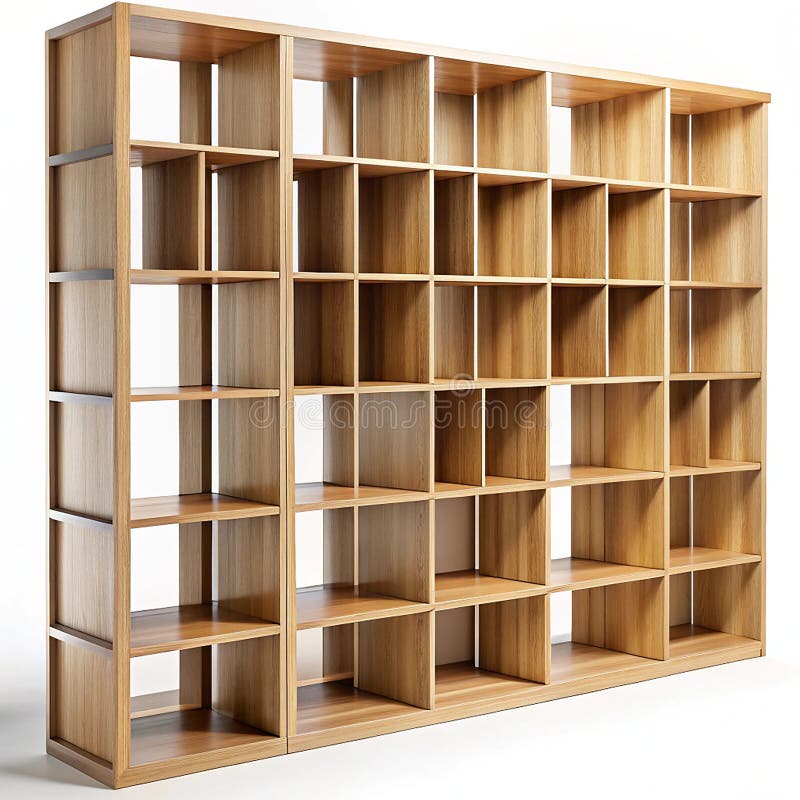 Modular Wooden Bookcase with Interlocking Panels Stock Illustration ...