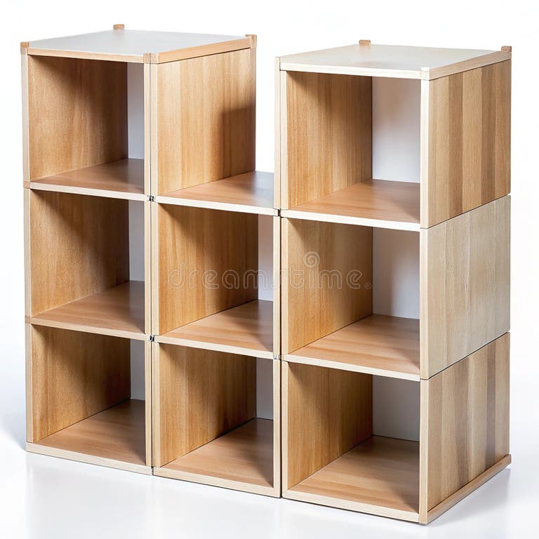 Modular Wooden Cube Storage System with Interchangeable Panels Stock ...