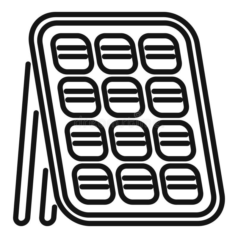 Module Solar Panel Icon Outline Vector. Grid Roof Stock Illustration ...