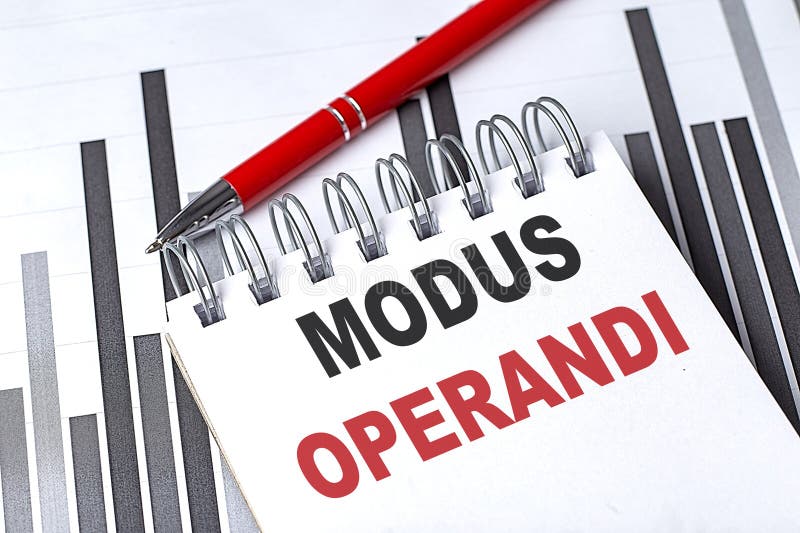MODUS OPERANDI Text on Notebook on Chart with Pen Stock Photo - Image ...