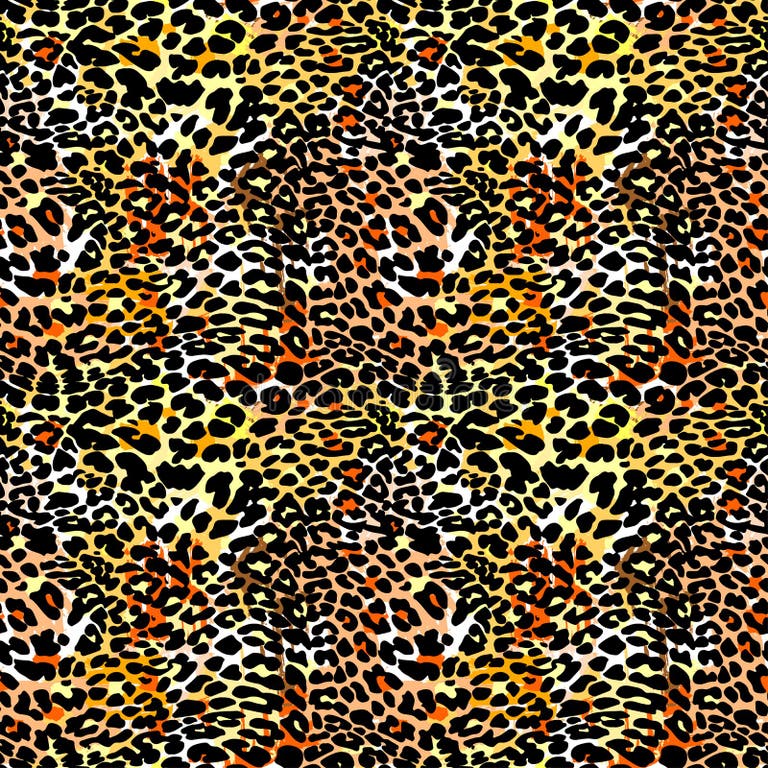 Modèle Sans Couture Exotique De Léopard De Mode Illustration de Vecteur - Illustration du orange ...