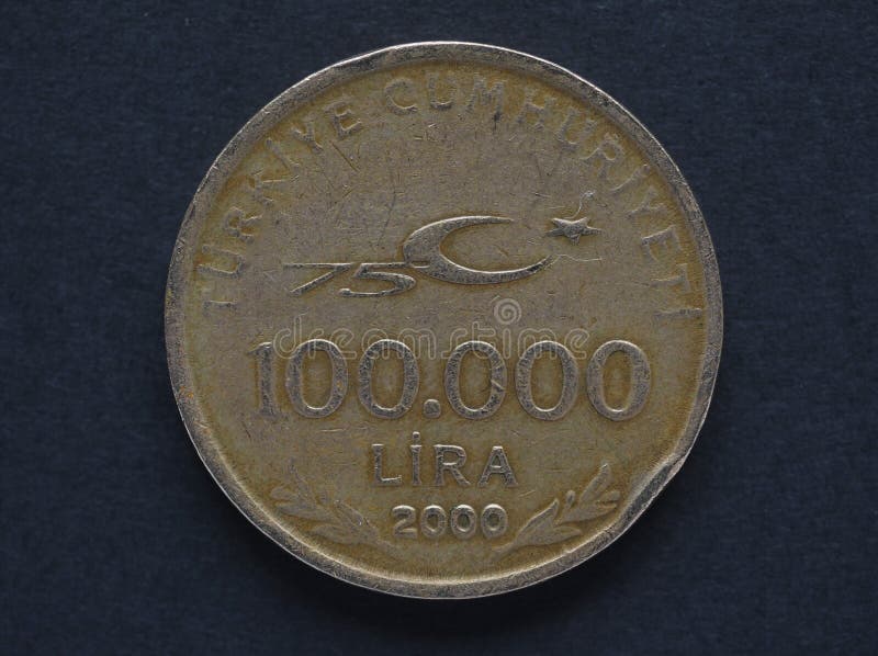O Corte Da Moeda, Moeda, Lira Turca, Mina A Lira Turca, Imagem de Stock ...