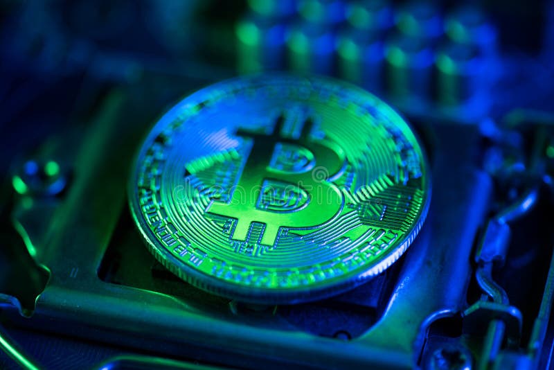 Moeda Do Bocado Que Tende a Moeda Virtual Imagem de Stock - Imagem de ...