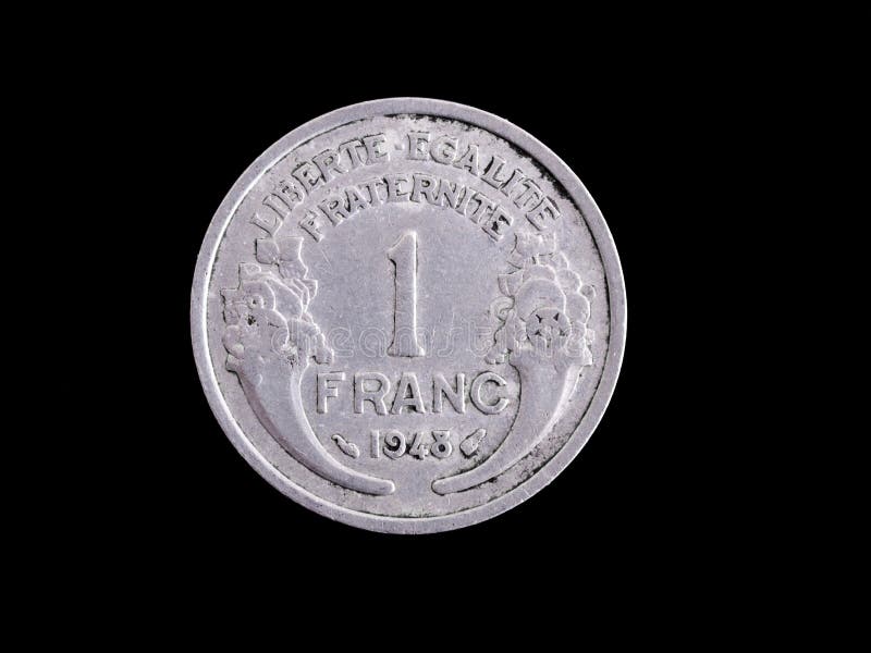 Moeda Do Franco Francês Do Vintage Imagem de Stock - Imagem de banco ...