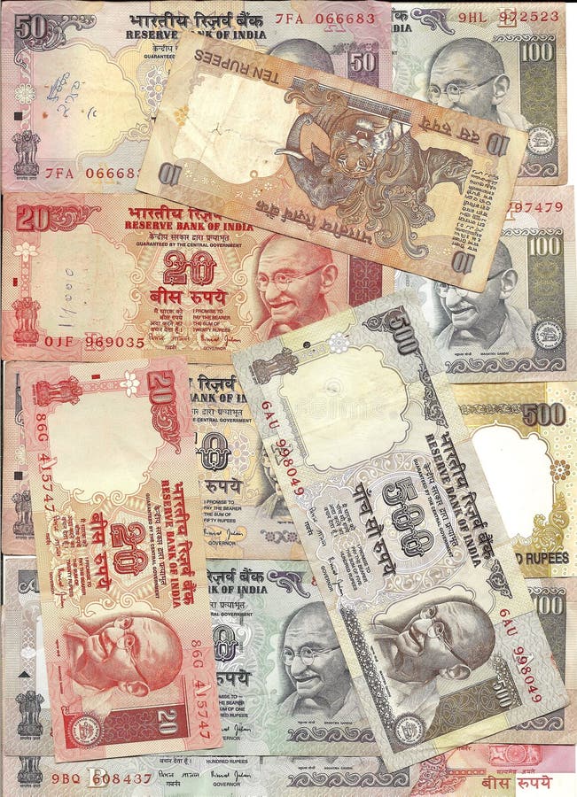 Moeda Internacional - Notas Da Rupia Indiana Imagem de Stock - Imagem ...