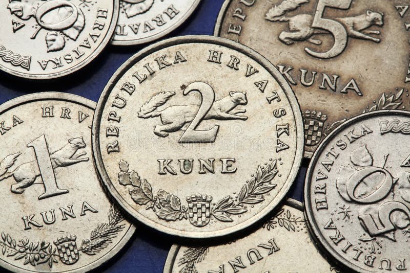 Moedas da Croácia foto de stock. Imagem de fauna, macro - 45277468