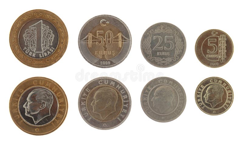 Grupo Da Coleção De Moedas Da Lira Turca Imagem de Stock - Imagem de ...