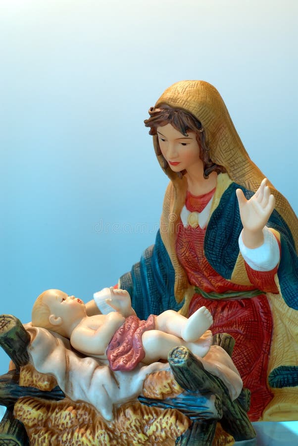 Moeder Maria en Baby Jezus stock afbeelding. Image of vrouw - 1583367