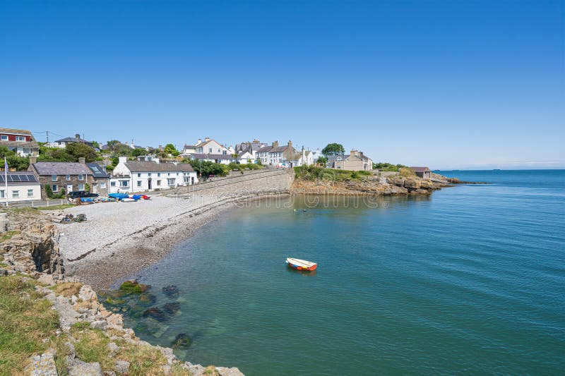 Moelfre Coast stock photo. Image of shale, summertime - 56059934