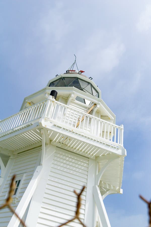 Moeraki Lighthouse Structure Stock Photo - Image of view, hexagonal ...