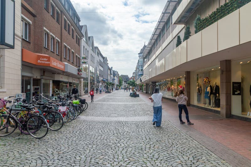 Pedestrian Street in Old Town of Moers Editorial Photography - Image of ...