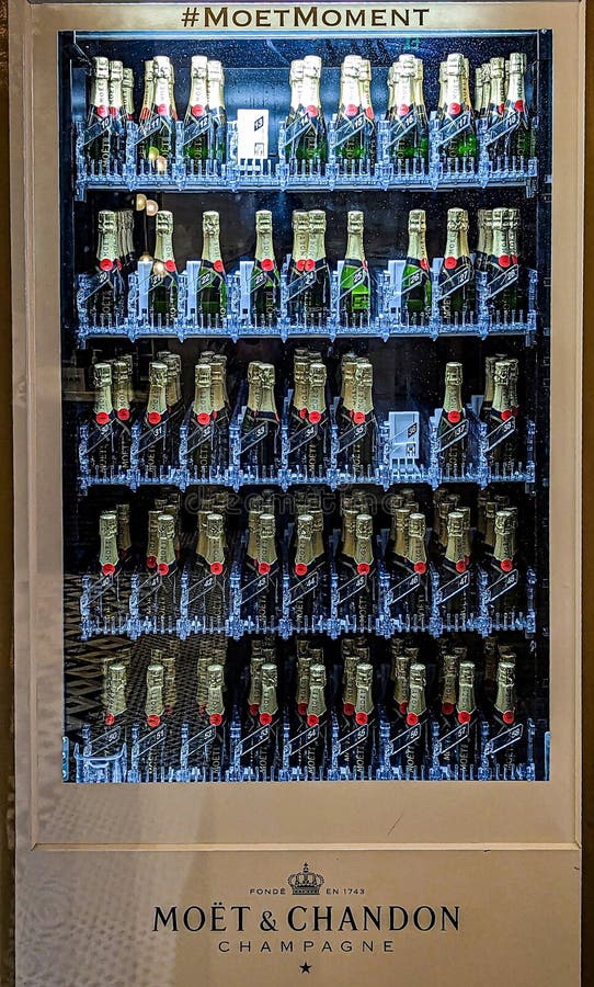 Moet Mini Bottles of Champagne Vending Machine Editorial Photography ...