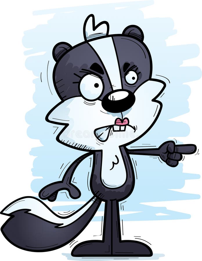 Mofeta Enojada De La Hembra De La Historieta Ilustración del Vector ...