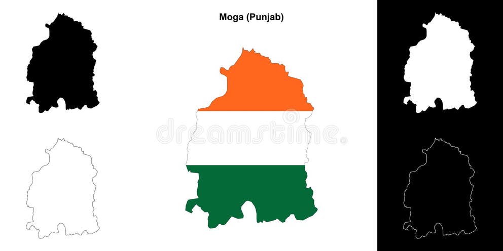 Moga outline map stock illustration. Illustration of icon - 368836398