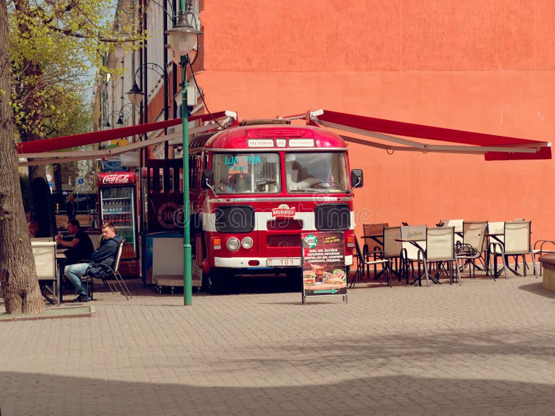 MOGILEV, BELARUS - April 27, 2019: Fast Food. Bus Cafe Editorial ...