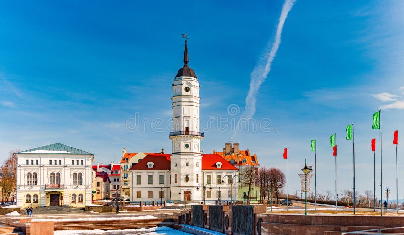 Mogilev City Town Hall in Belarus Stock Photo - Image of landmark ...