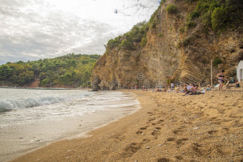 Mogren Beach in Budva stock photo. Image of montenegro - 173522396