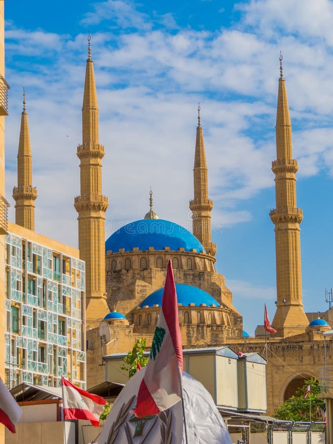 Mohammad Al-Amin Mosque in Beirut, Lebanon Stock Photo - Image of ...