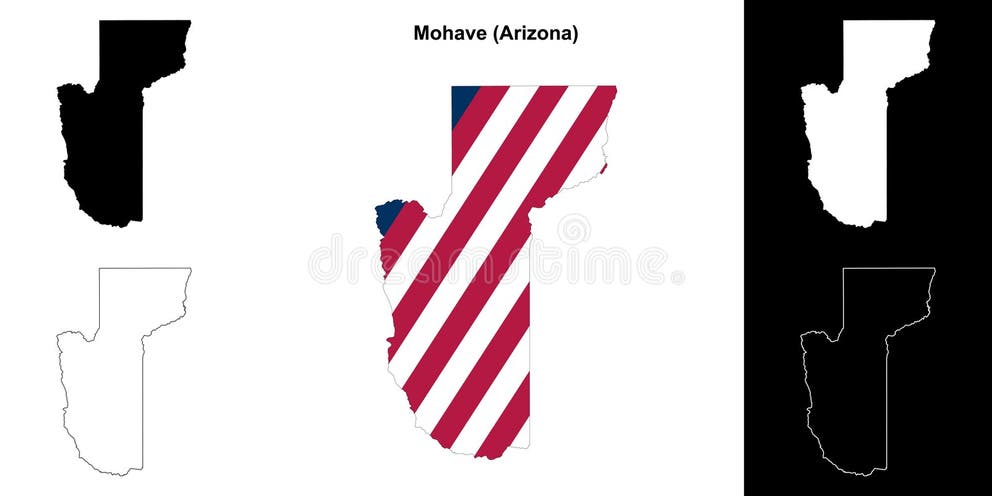 Mohave outline map stock vector. Illustration of counties - 323810243
