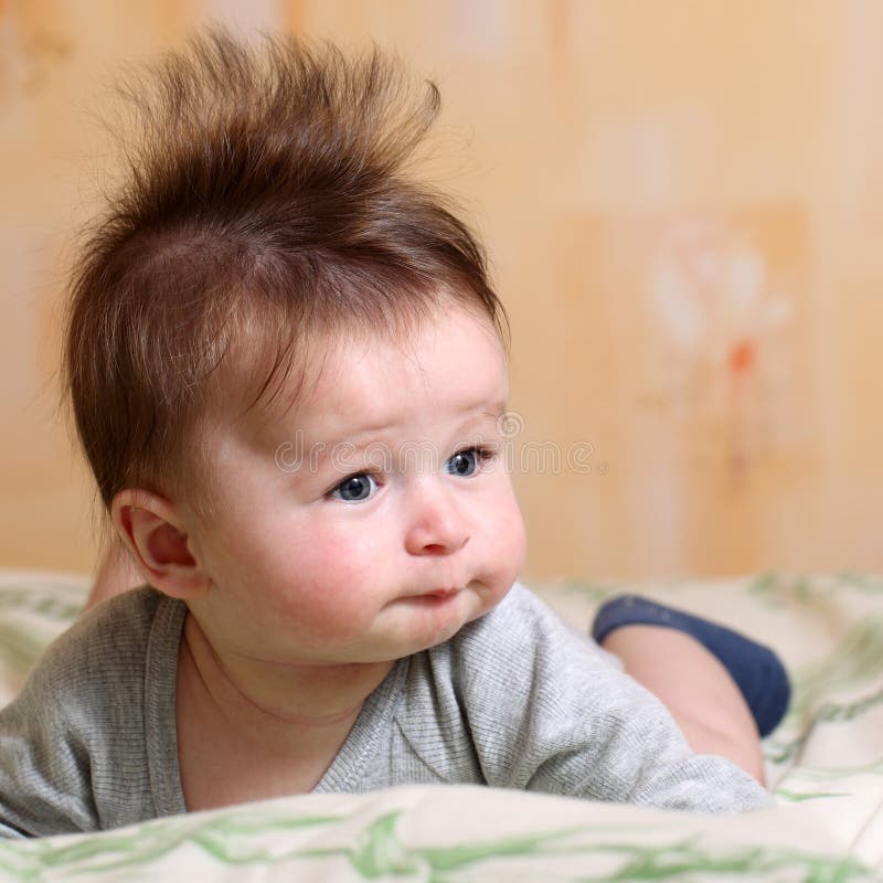 Mohawk hairstyle for baby stock image. Image of baby - 27922813