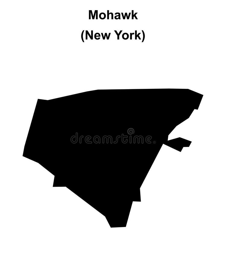 Mohawk outline map stock vector. Illustration of silhouette - 387619730