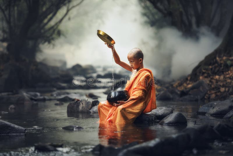 Moine de novice image stock. Image du éléphant, enfant - 100729727