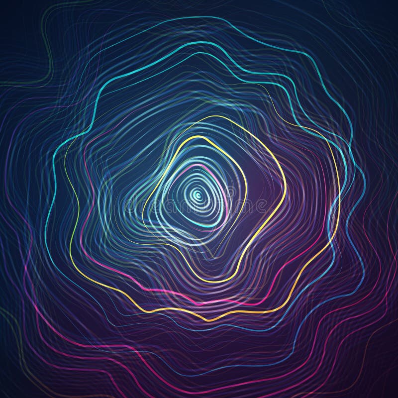 Moire Abstract Texture Vector. Vector Warped Lines Colorful Background ...