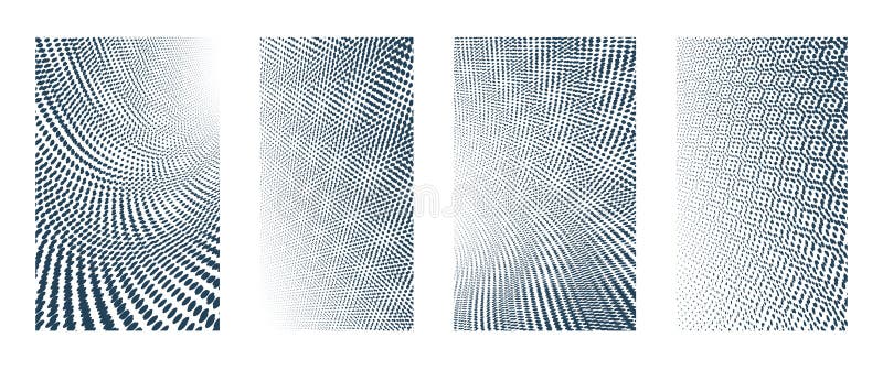 Moire Pattern Dots Vector Abstract Backgrounds Collection. Stock Vector ...