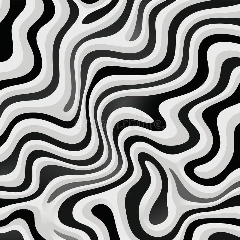 Seamless Moire Pattern in Black and White Vector Design Stock ...